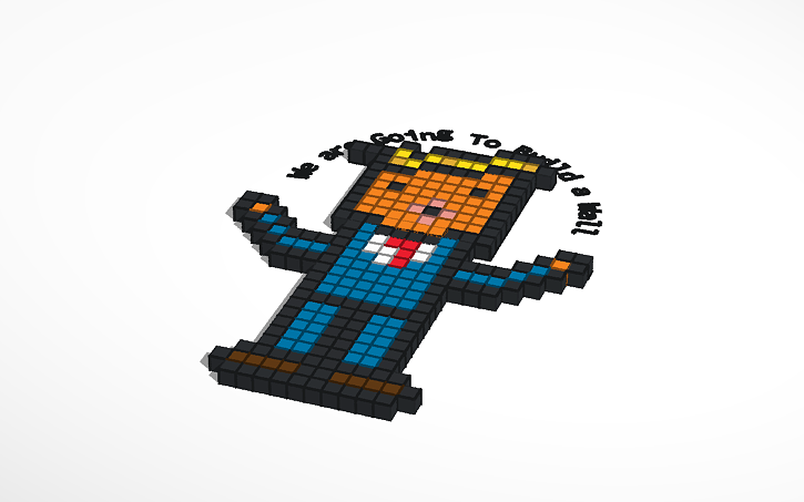 3D design Donald Trump Pixel - Tinkercad