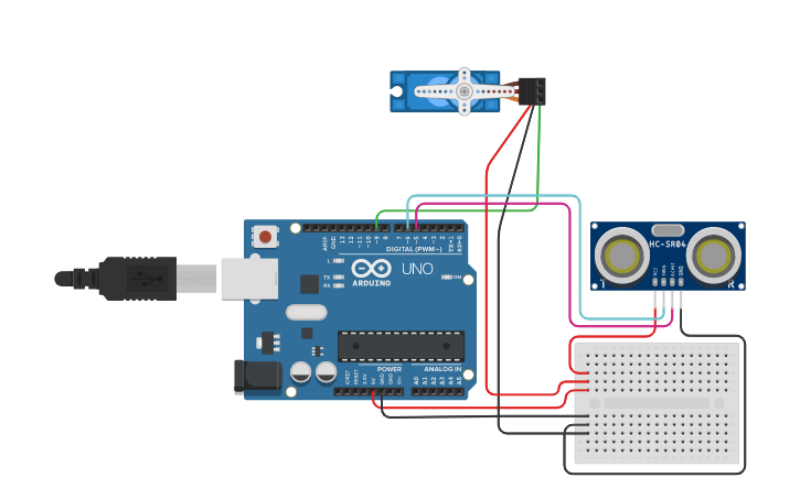 Circuit design Control Servo Using Ultrasonic Sensor (Microprocessor ...