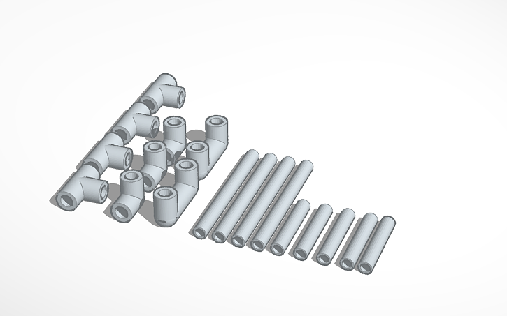 3D design pipe system 2.0 - Tinkercad