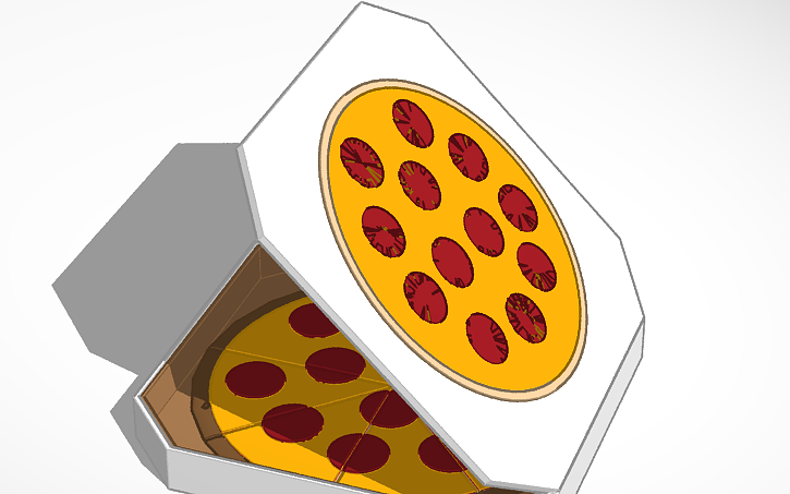 3D design Boxed Pizza - Tinkercad