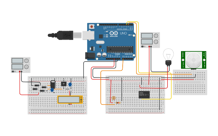 Circuit design Sensor de Movimento - Tinkercad