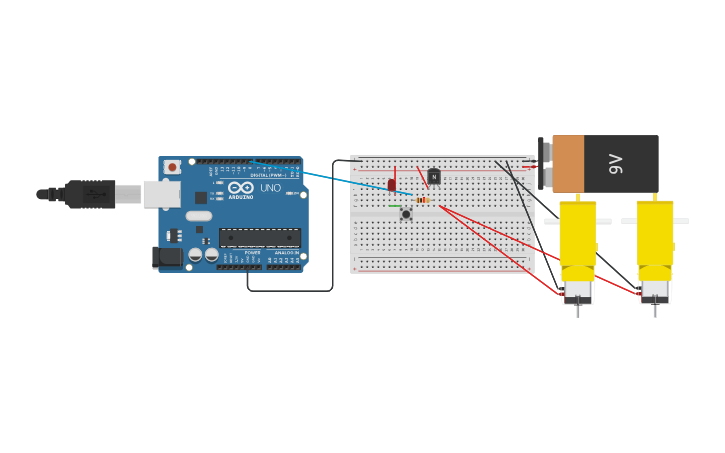 Circuit design Motor Dc Arduino transistor - Tinkercad