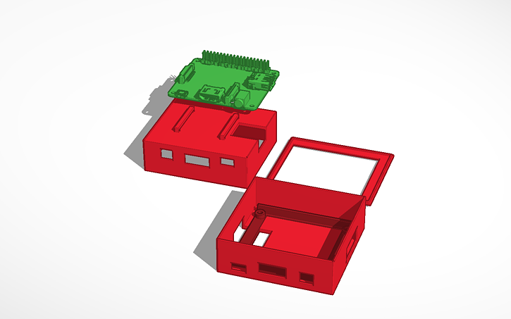 3D design Raspberry Pi A+ with 2.8 HAT Display Case - Tinkercad