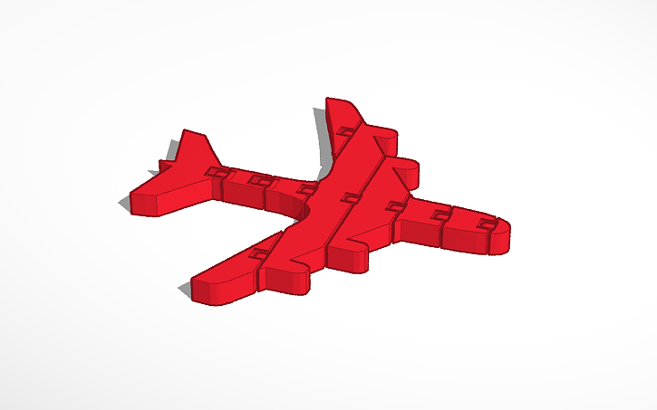 3D design Articulated Airplane - Tinkercad