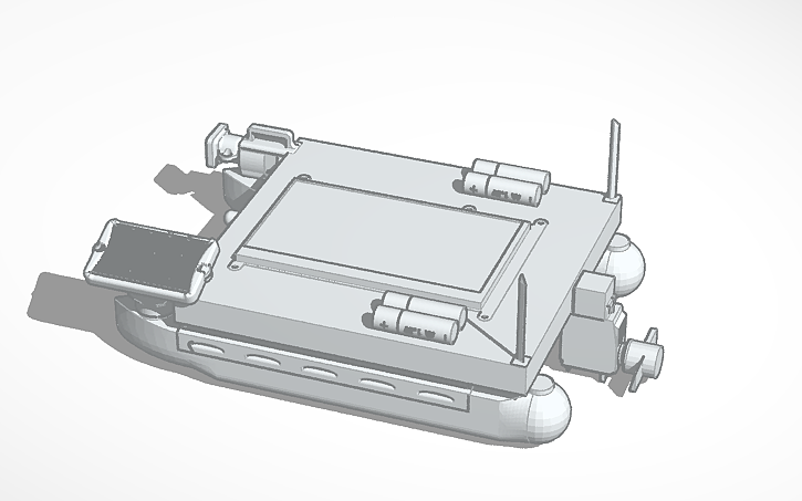 3D design messed-up pontoon boat - Tinkercad
