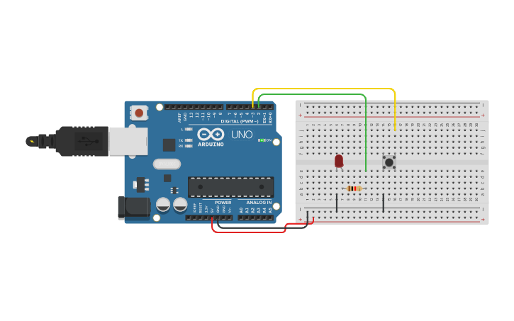 Circuit design Digital Input/Output 2 - Tinkercad