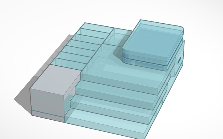 3D design makeup organiser - Tinkercad