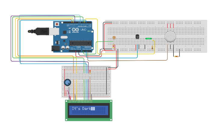 Circuit design real time Weather Station - Tinkercad