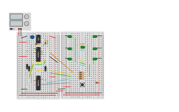 Circuit design NE555 Dice - Tinkercad