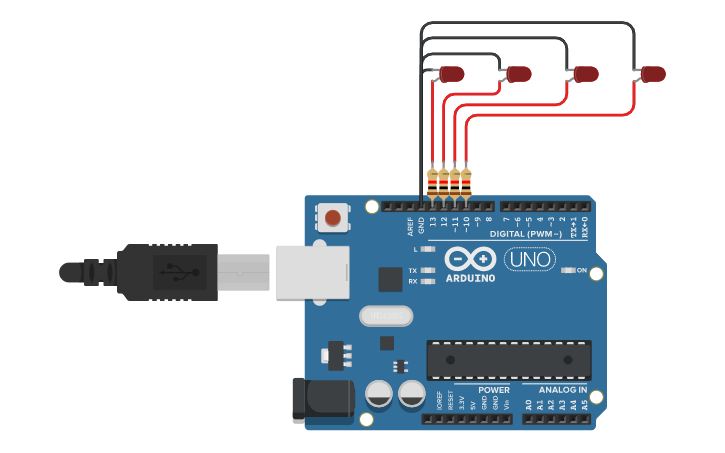 Circuit Design Led Binary Counter Tinkercad