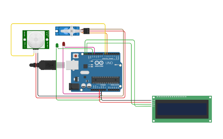 Circuit design Smart Door System - Tinkercad