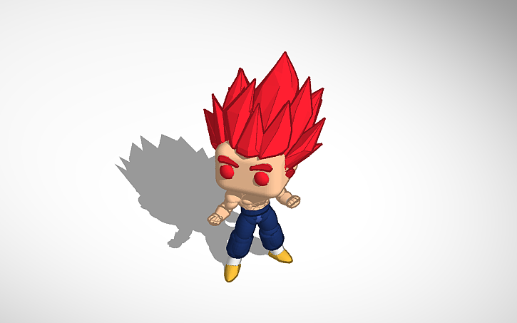 3D design Vegeta Super Saiyan God funko pop - Tinkercad