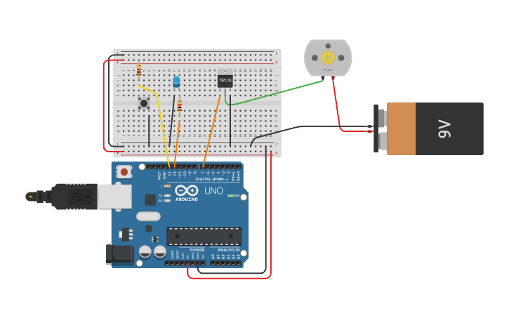 Circuit design Button Press Flag | Tinkercad