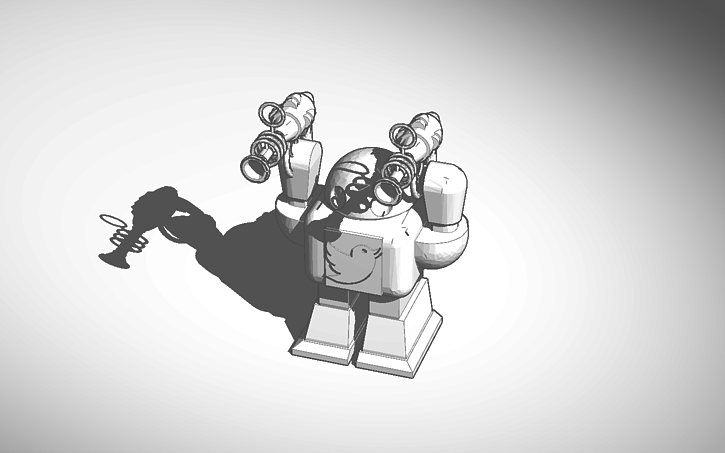 3D design Evil Twitter Bot - Tinkercad