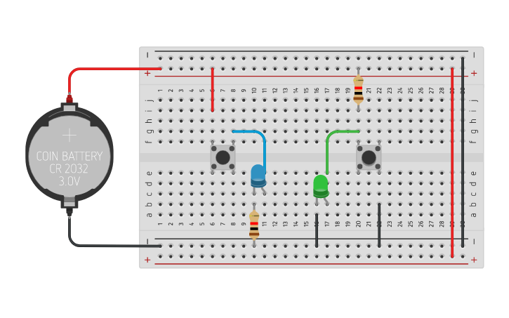 Circuit design Pull-Up y Pull-Down | Tinkercad