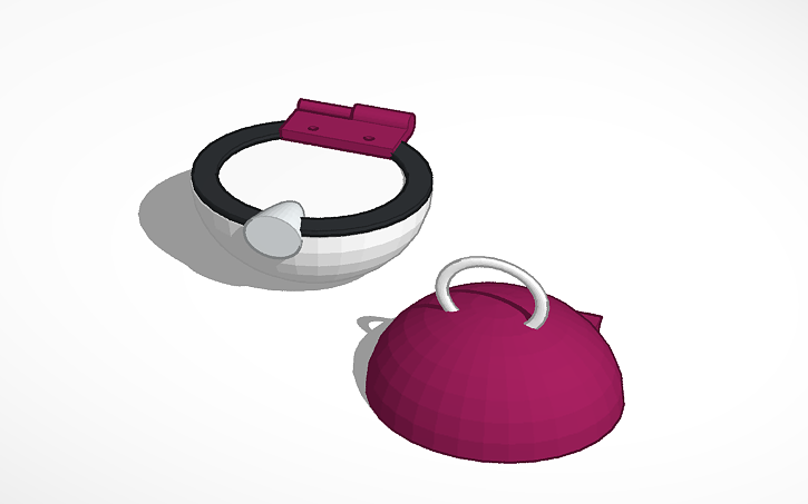 3D design Openable Pokeball(WHITE) - Tinkercad
