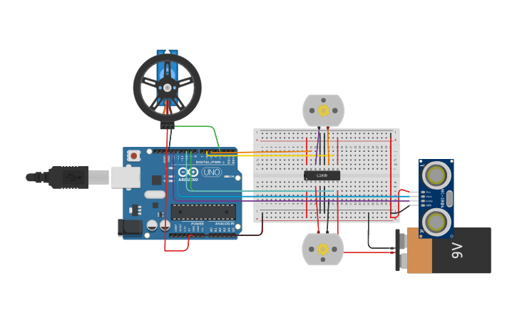 Circuit design dos motores alex | Tinkercad