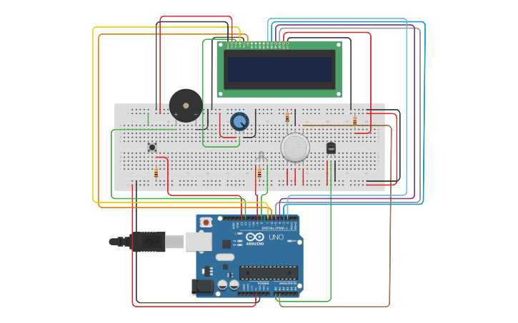 Circuit Design Fire Detection System Tinkercad