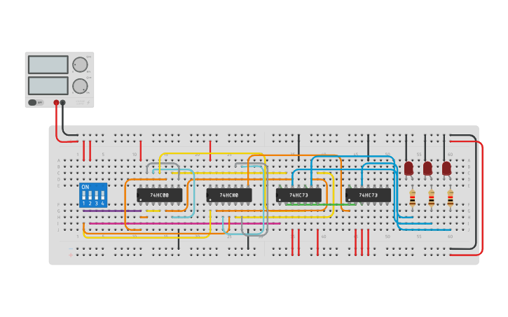 Circuit Design 3 Bit Asynchronous Up Down Counter Tinkercad