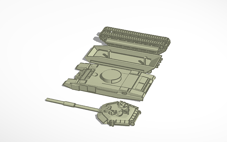 3D design T90 Tank - Tinkercad