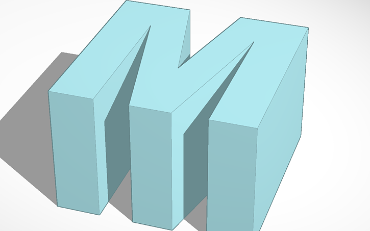 3D design Letter M - Tinkercad