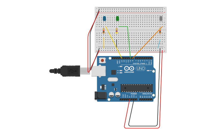 Circuit design hello world da eletronica - Tinkercad