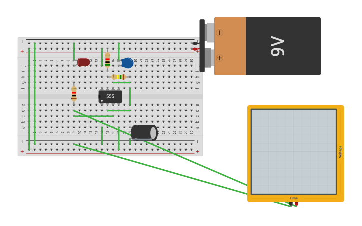 Circuit design 555 timer - Tinkercad