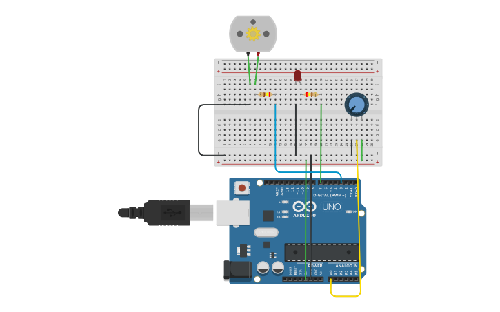 Circuit Design Adjust Motor Speed Using Potentiometer And Led As
