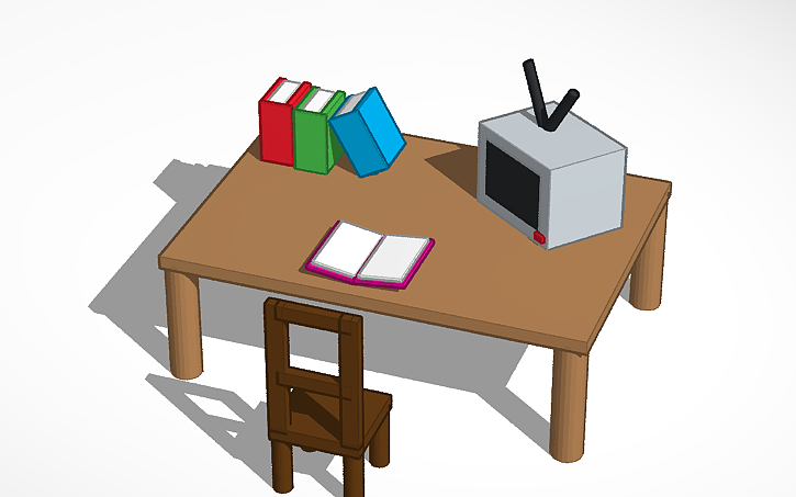3D design mesa para estudios e entretenimiento (diseño) - Tinkercad