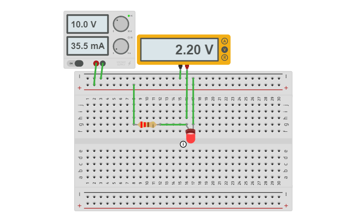 Circuit design diodo led | Tinkercad