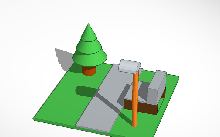 3D design park path - Tinkercad