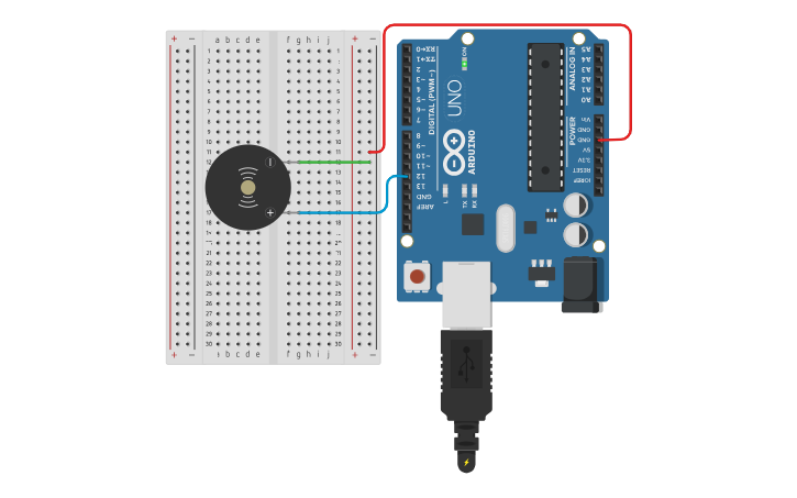 Circuit design Buzzer Proyecto - Tinkercad