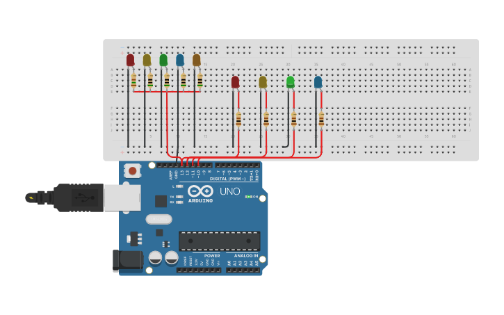 Circuit design Led Blinkies | Tinkercad