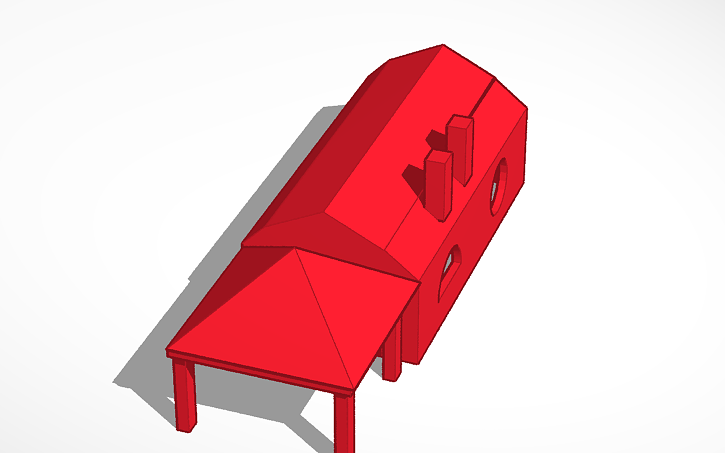 3D design red house - Tinkercad