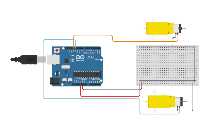Circuit design Arduino y motores de aficionados. - Tinkercad