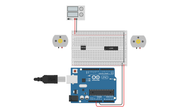 Circuit Design Motores Tinkercad