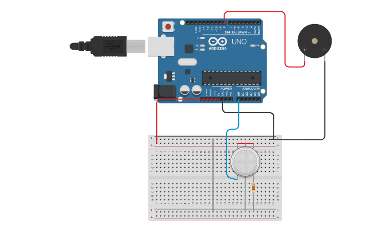 Circuit design AIR MONITORING - Tinkercad