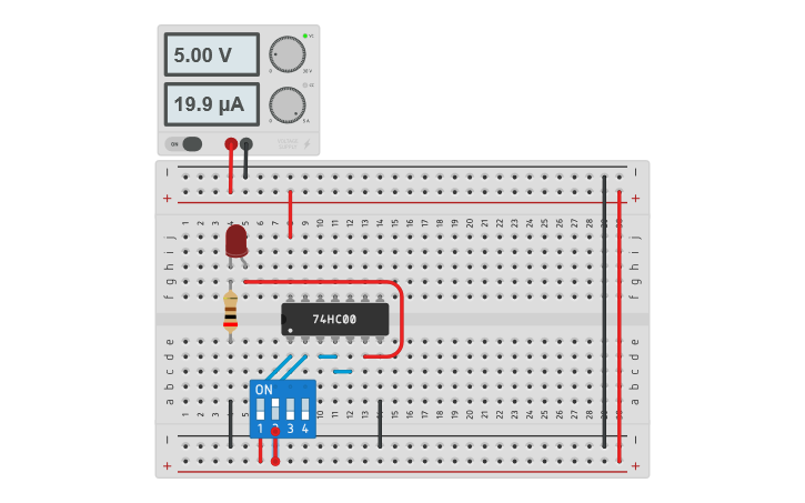 Circuit design Implementing AND gate using NAND gate (Lab-2) | Tinkercad
