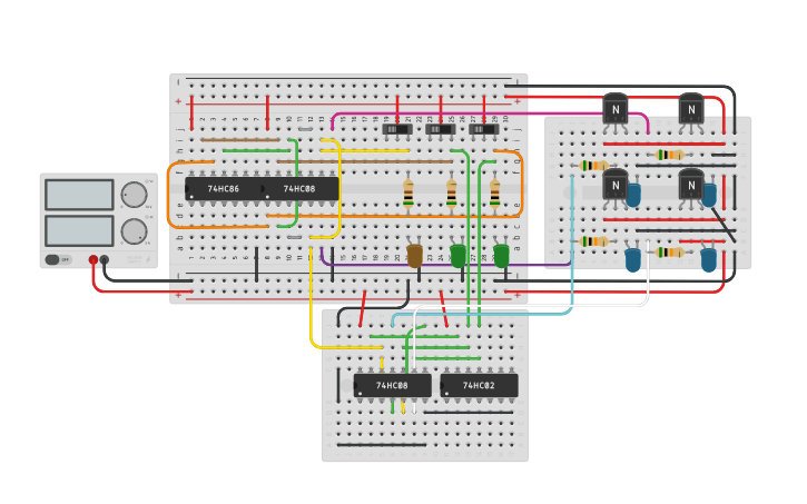 Circuit design 2 Bit Selector - Tinkercad