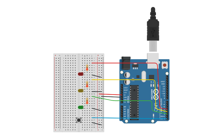 Circuit Design Traffic Light Tinkercad