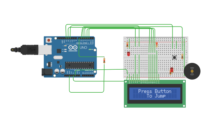 Circuit design Игра T-Rex на arduino. - Tinkercad