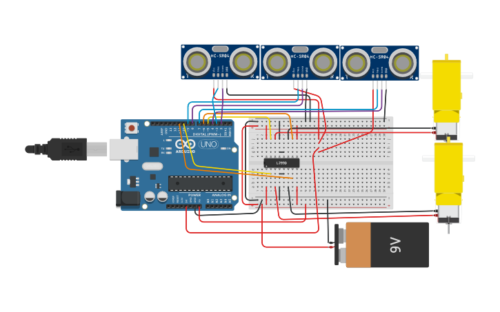 Circuit design Maze Car - Tinkercad
