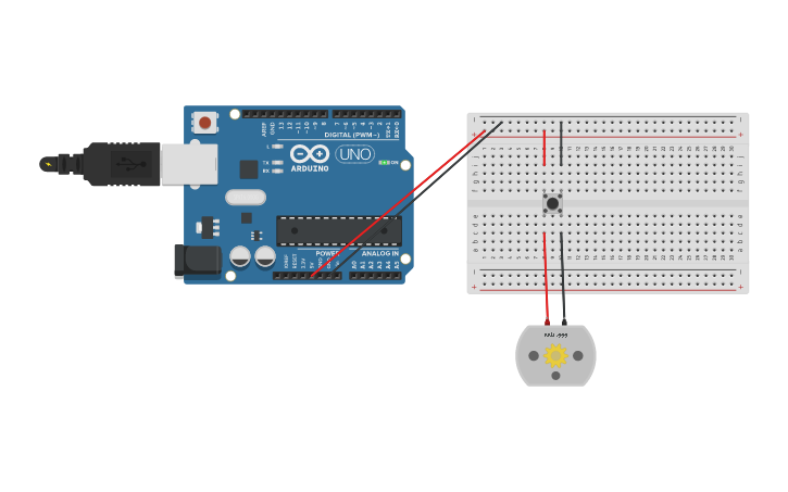 Circuit design Push-Button-Motor - Tinkercad