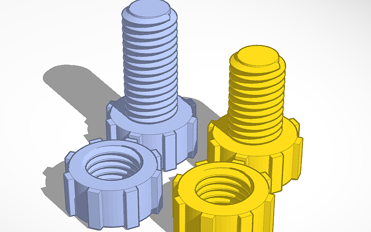 3D design Nuts & Bolts 10mm - Tinkercad