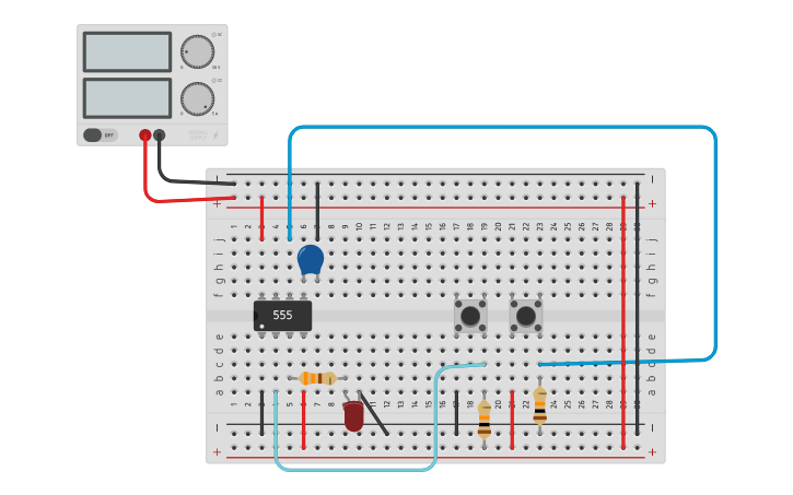 Circuit design Timer Bistabile | Tinkercad