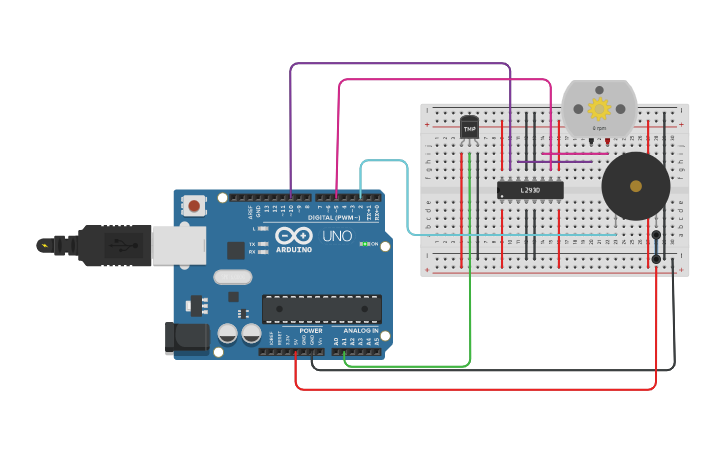 Circuit design Smart irrigation - Tinkercad