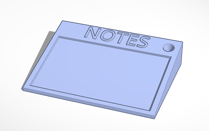 3D design Post-it note holder - Tinkercad