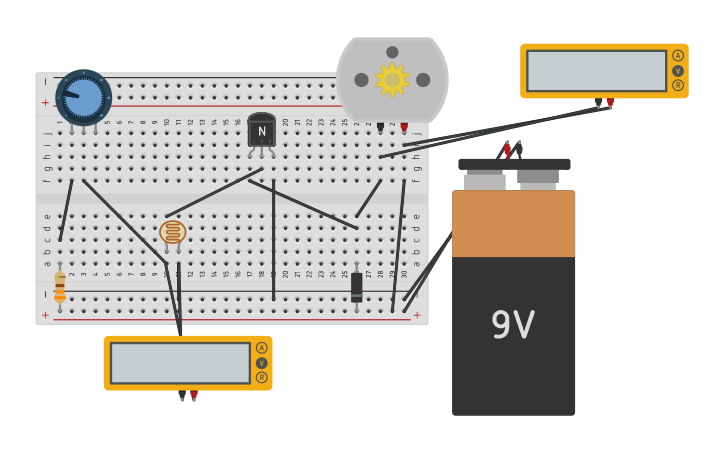 Circuit design transistor - Tinkercad