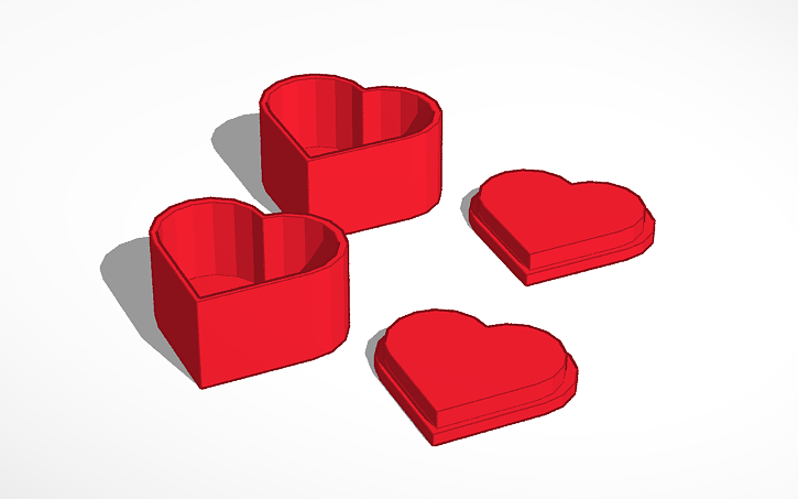 3D design Mini Heart Container - Heart Box Gift - Tinkercad