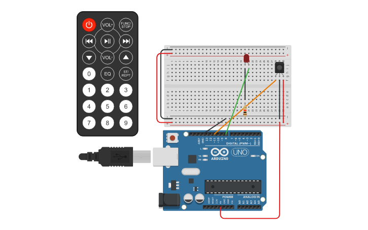 Circuit design Rangkaian Remote Control TV - Tinkercad